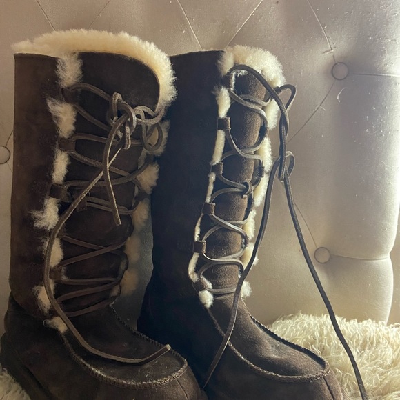 UGG | Shoes | Womens Brown Appalachian Laceup Shearlinglined Suede ...